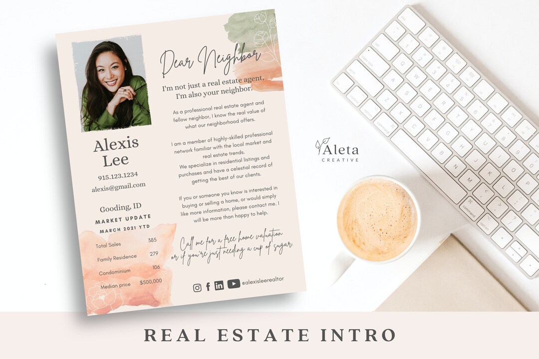Realtor Introduction, Real Estate Agent Letter, Real Estate Marketing ...