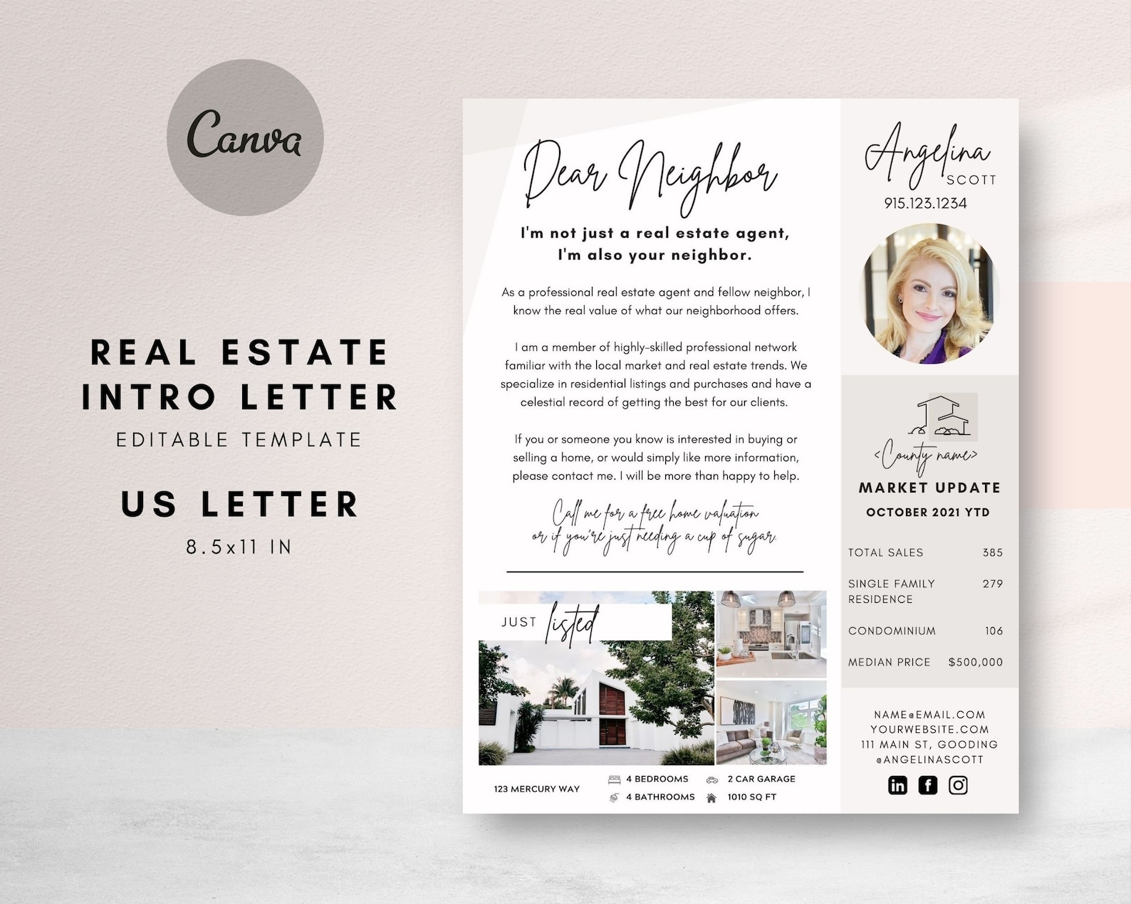Realtor Introduction, Real Estate Agent Letter, Real Estate Marketing ...