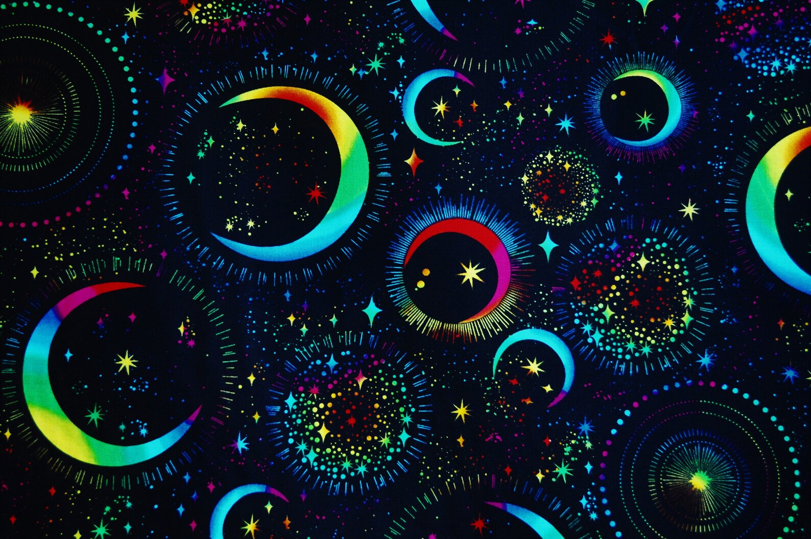 Rainbow Moon and Stars Fabric by Timeless Treasures 100% - Etsy