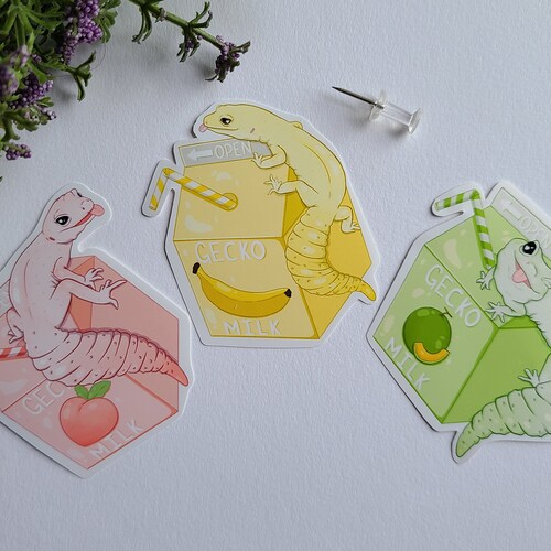 Leopard Gecko Fruit Flavored Milk Stickers Reptile | Etsy