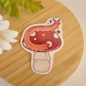 Velvet Worm on a Mushroom Sticker | Invertebrates | Glossy Vinyl ...