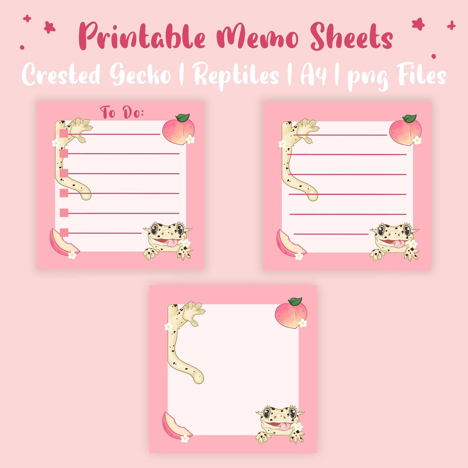 Crested Gecko Digital Download Memo Sheets Reptiles - Etsy