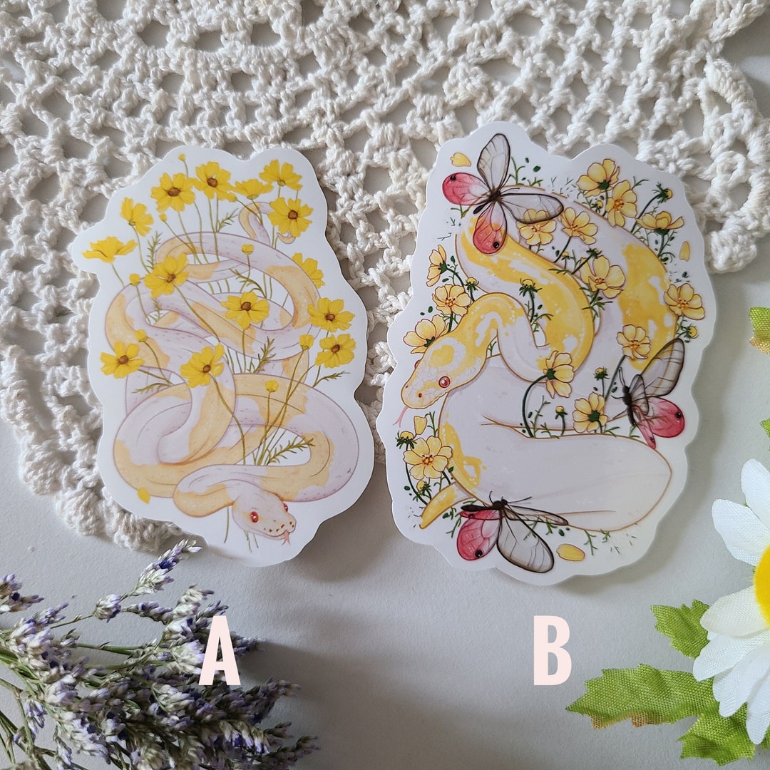 Albino Pied Ball Python With Cosmos Stickers | Reptiles | Snake Sticker ...