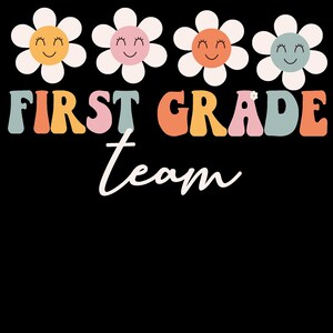 First Grade Team Svg Png, Retro Back to School Png Teacher Student - Etsy