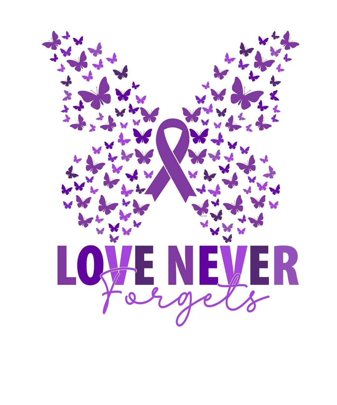 Alzheimer's Awareness Purple Ribbon Dementia Svg Png, End Alzheimers ...