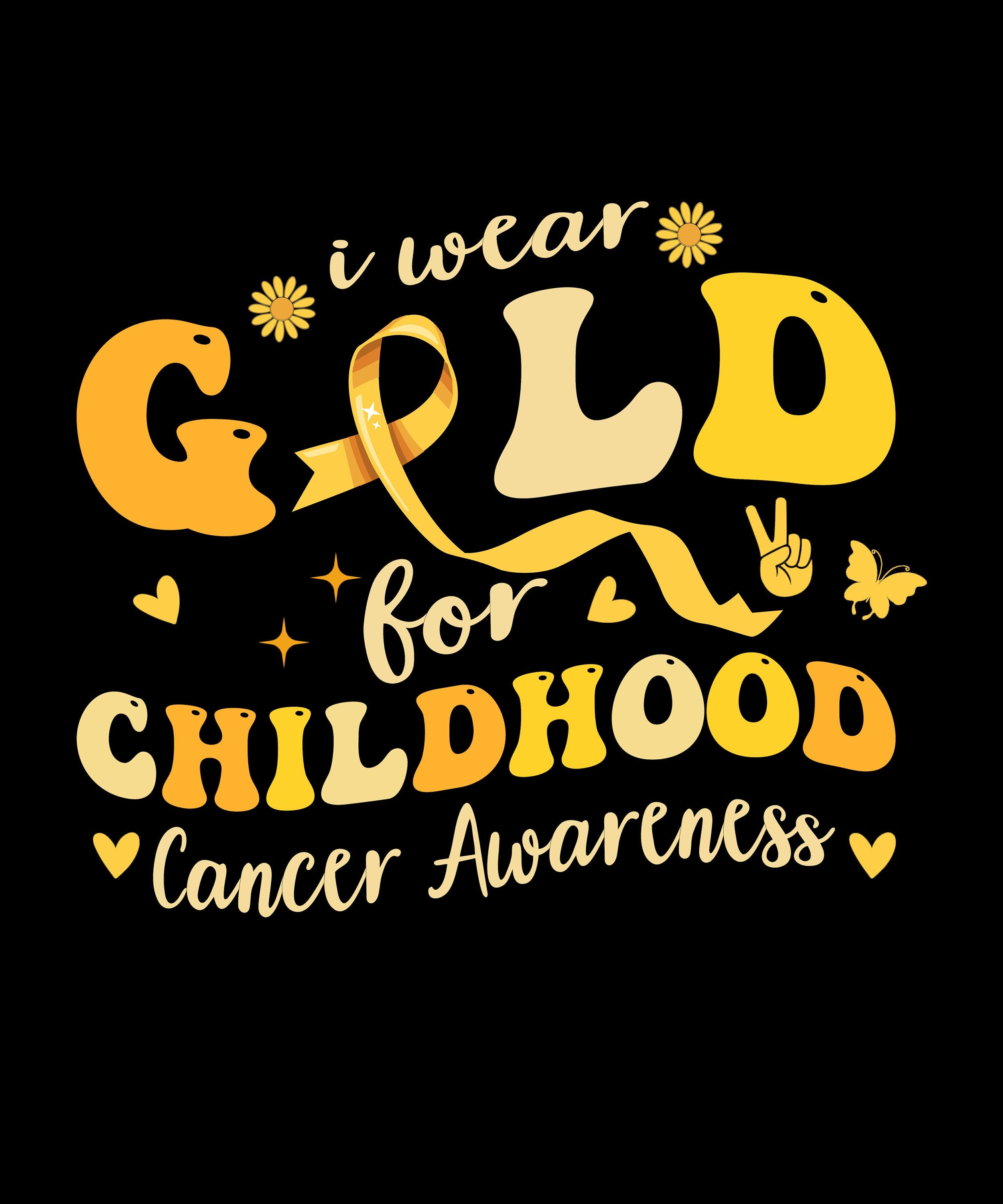 I Wear Gold for Childhood Cancer Awareness Svg Png, Childhood Cancer ...