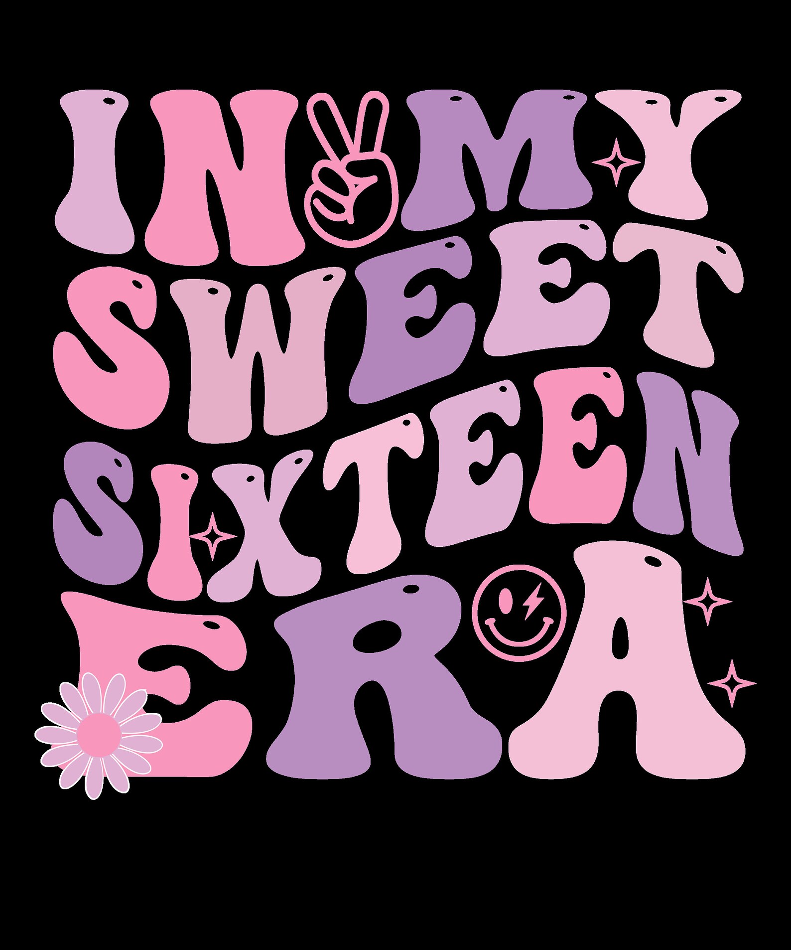 In My Sweet Sixteen Era Svg Png, 16th Birthday Era Png, Groovy Retro ...