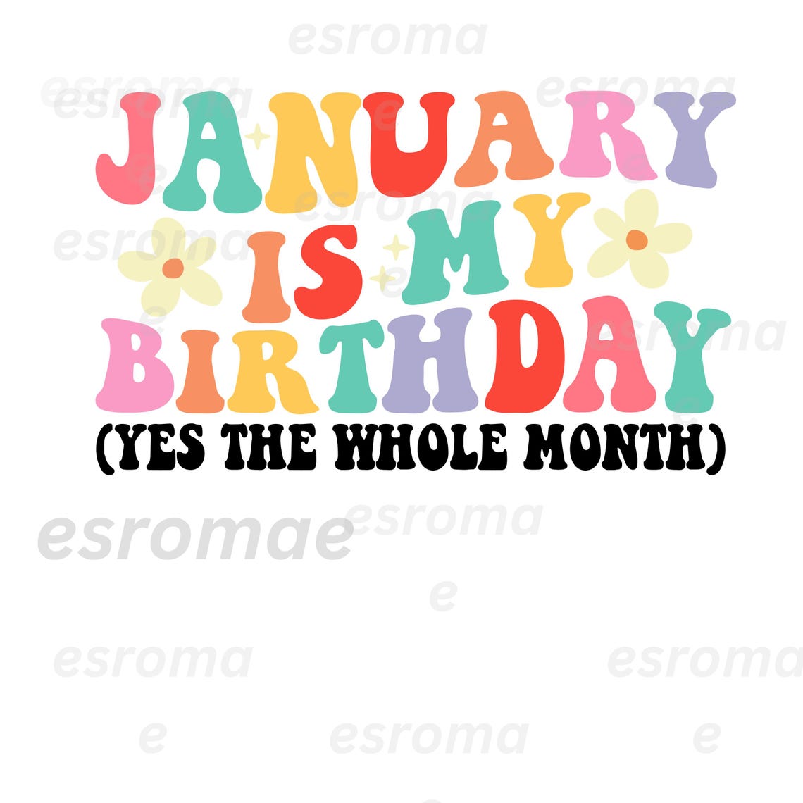 January is My Birthday Yes the Whole Month Svg Png, Cute Groovy Gift ...