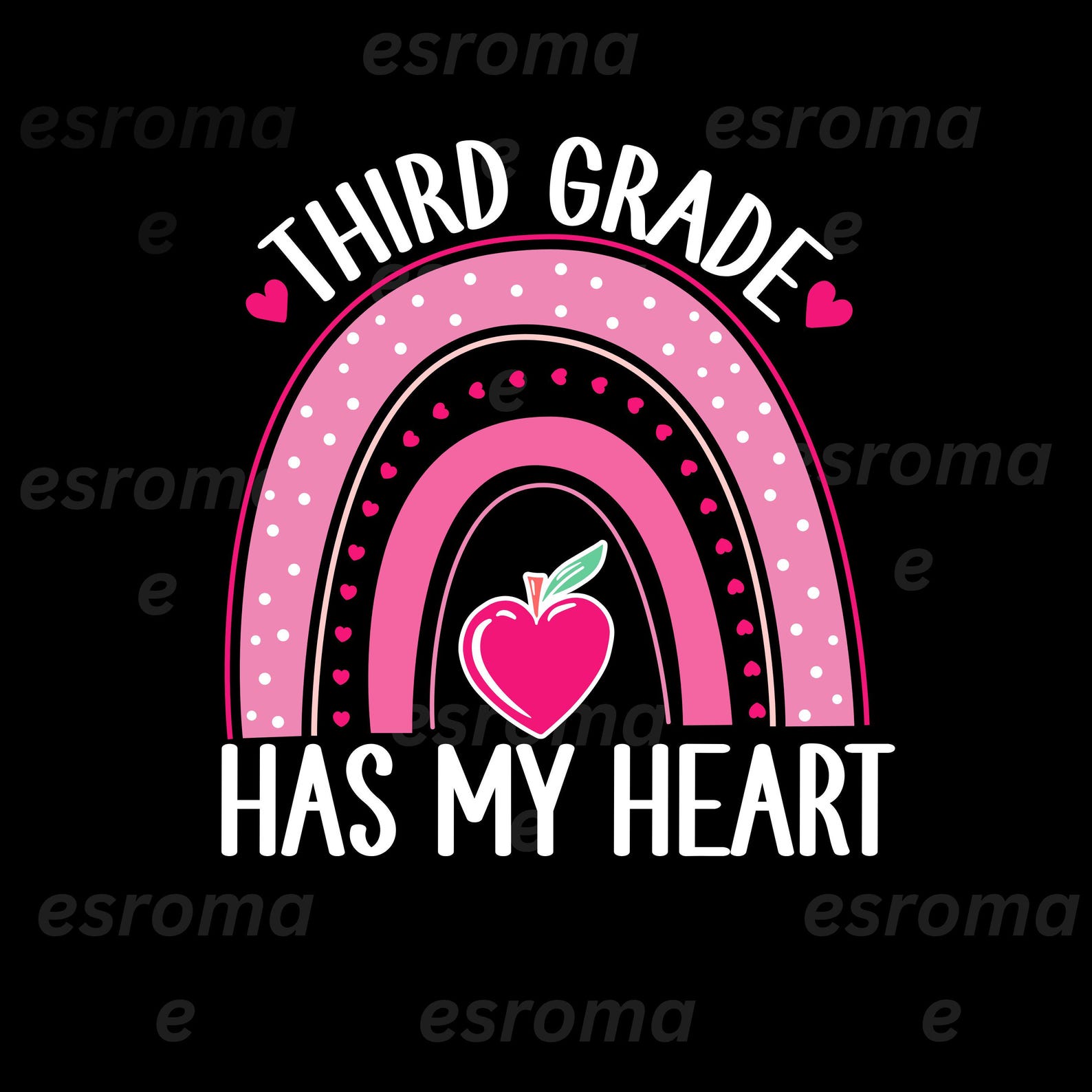 Third Grade Has My Heart Svg Png, Valentines Day Teacher Rainbow PNG ...
