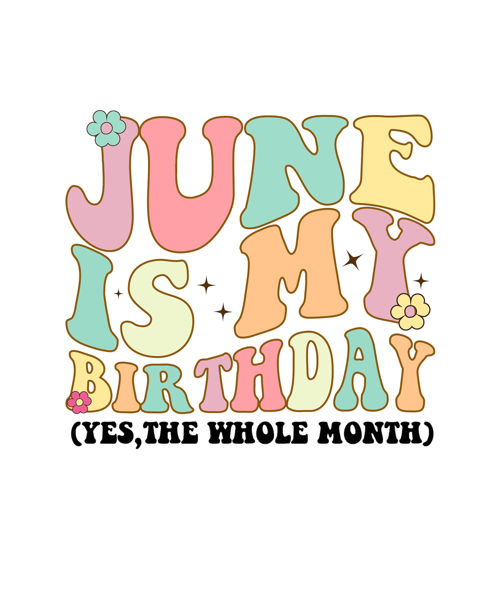 Funny Birthday PNG SVG, June is My Birthday Yes the Whole Month ...
