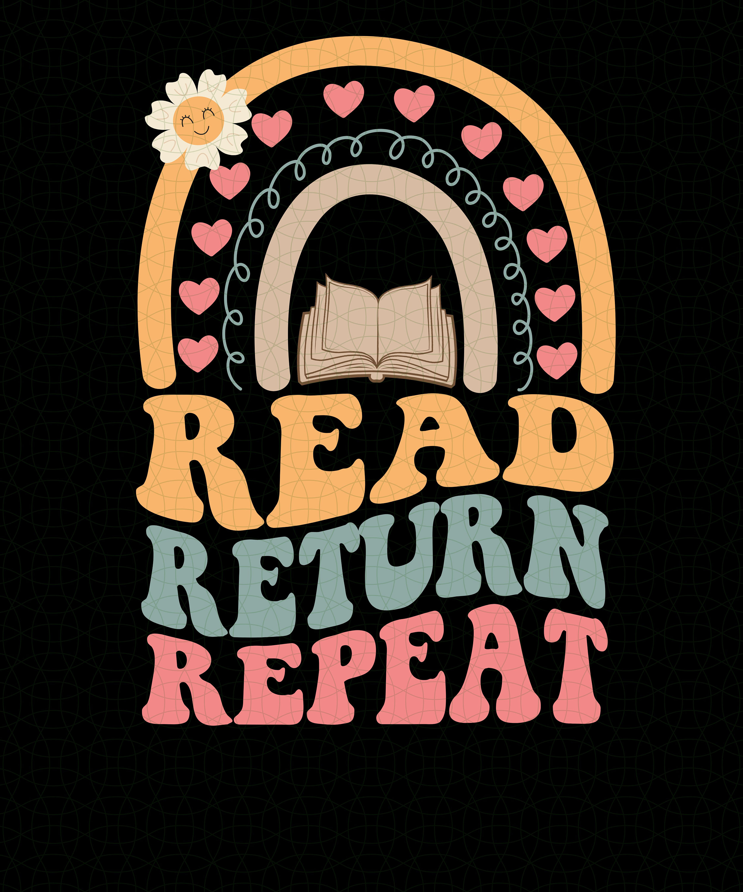 Read Return Repeat Svg Png, Librarian Book Lover Gifts Svg, Read Return ...