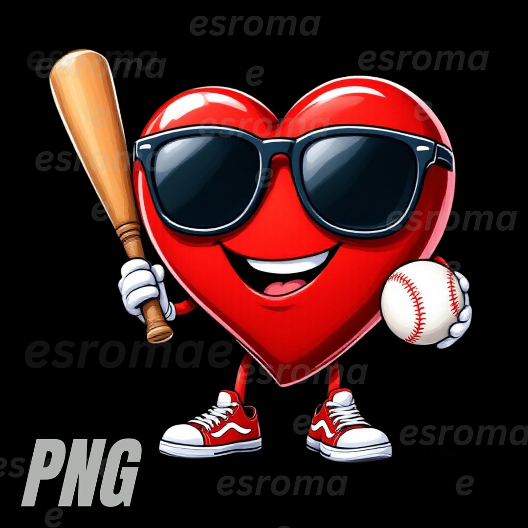 Baseball Valentines Day PNG, Heart Playing Baseball Valentines Day PNG ...