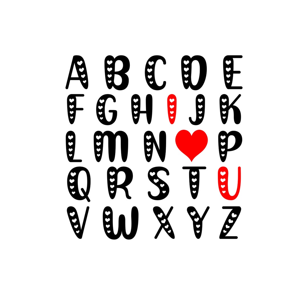 ABC Alphabet I Love You Teachers Students Valentines Day Svg Png, - Etsy