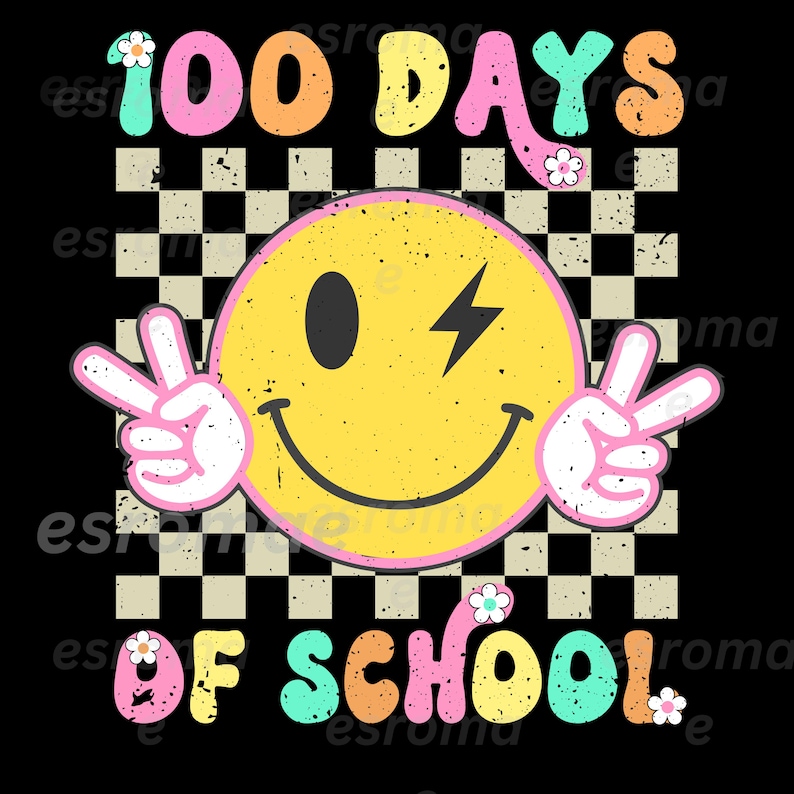 100 Days of School Svg Png, 100th Day of School Smile Face, Happy 100th ...