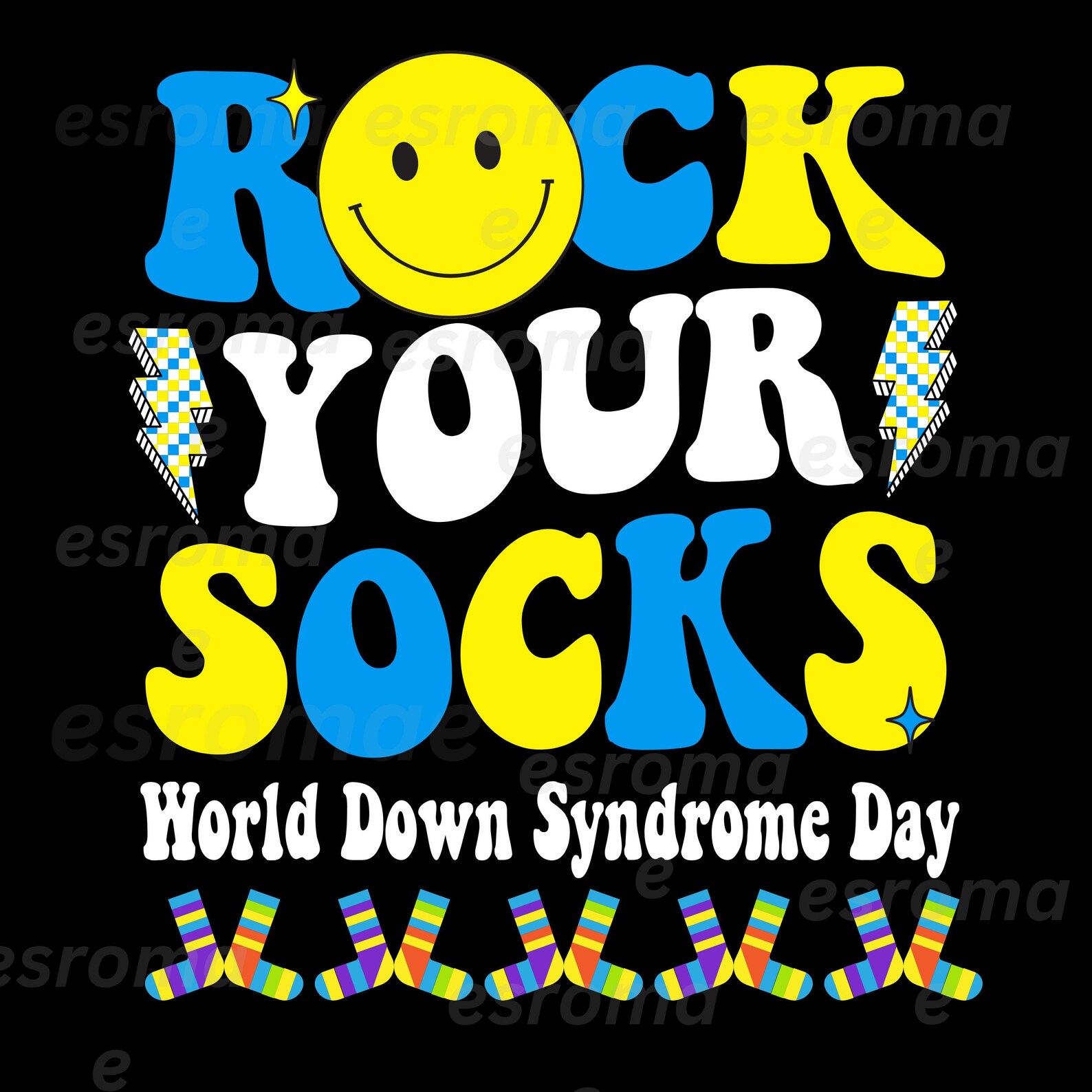 Rock Your Socks World Down Syndrome Awareness Day Svg Png, Ribbon WDSD ...