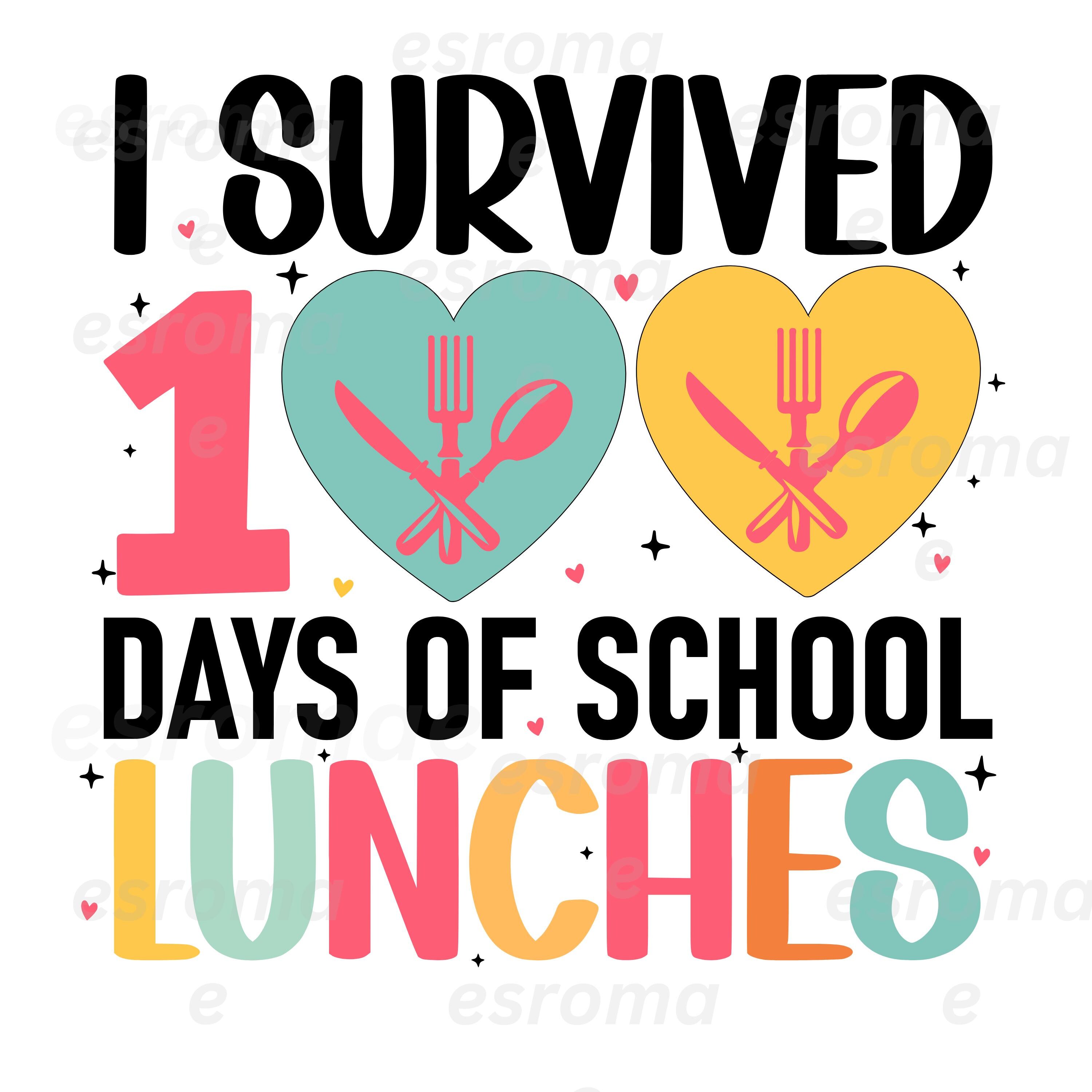 100 Days of Lunch Svg Png, Lunch Lady Cafeteria Crew Retro PNG, Lunch ...