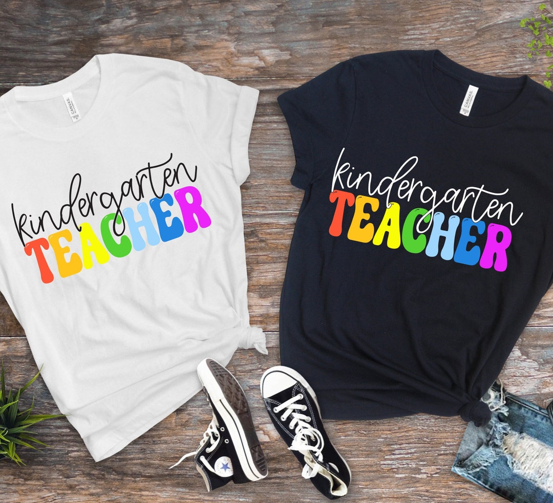 Kindergarten Teacher Svg Png, Back to School Retro Vintage Rainbow PNG ...
