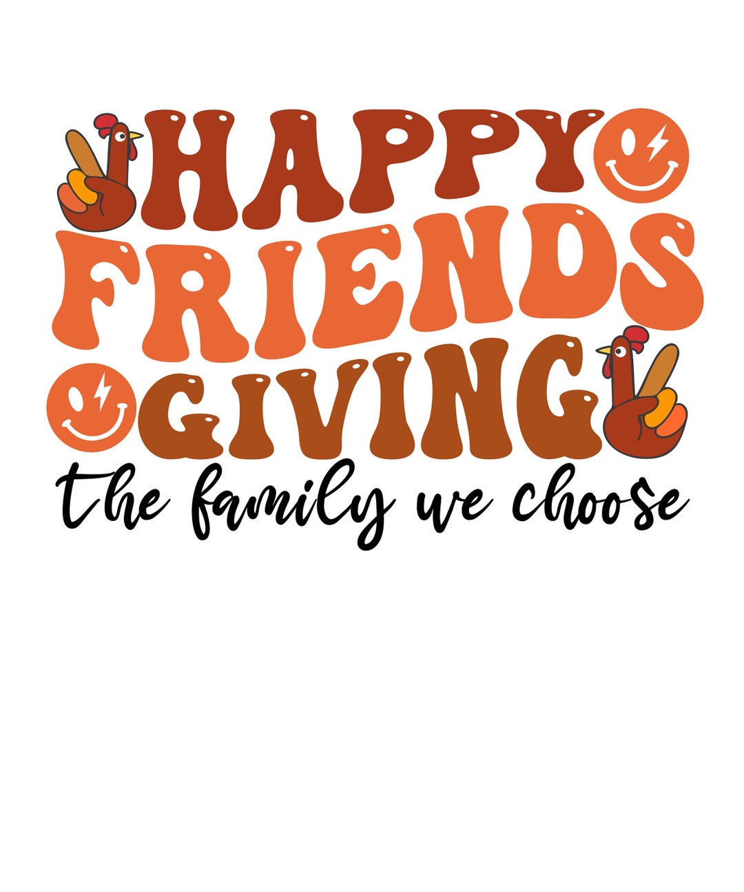 Funny Happy Friendsgiving SVG PNG, Turkey Friends Giving Png, Funny ...