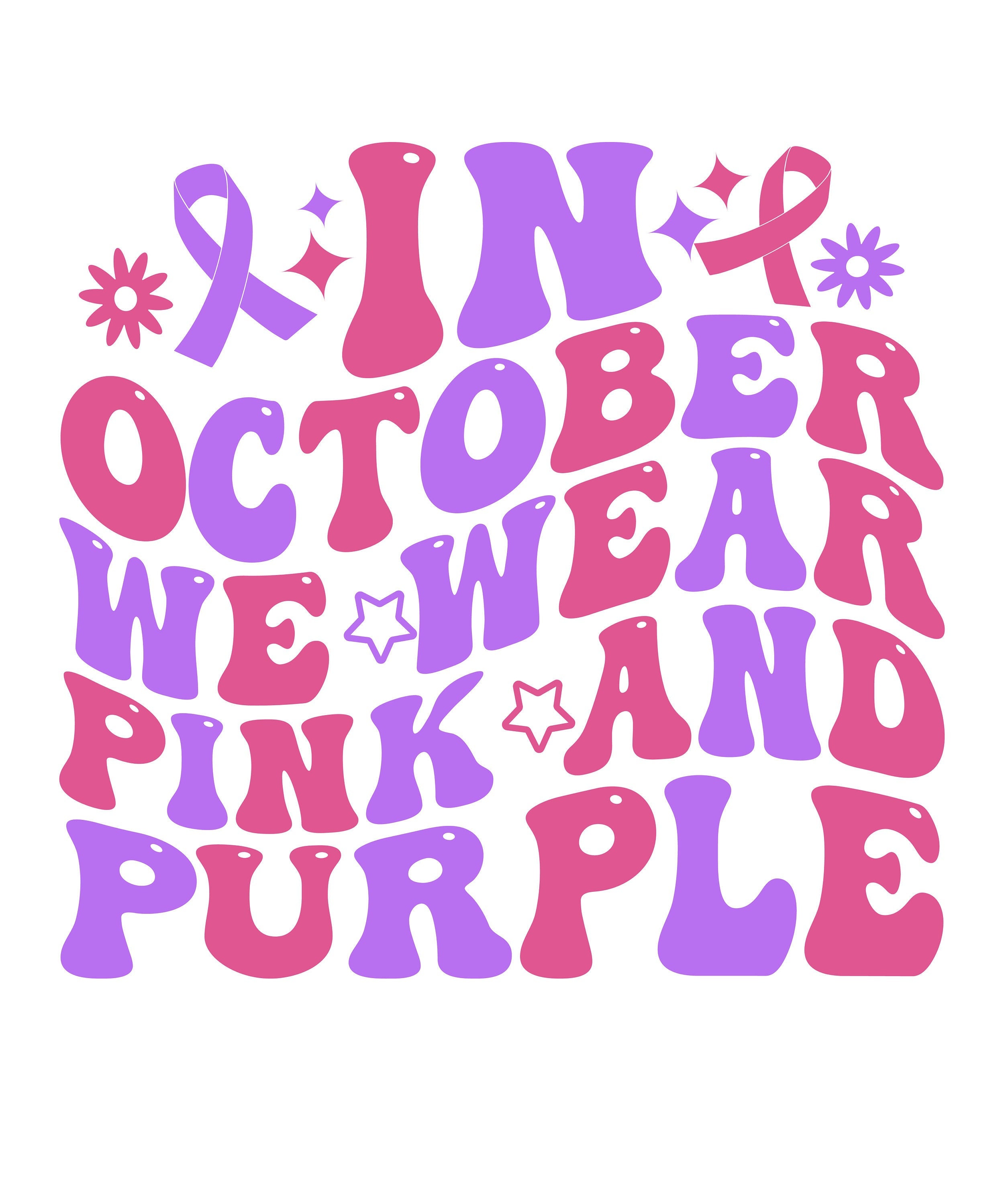 In October We Wear Pink and Purple SVG Png, Domestic Violence Breast ...