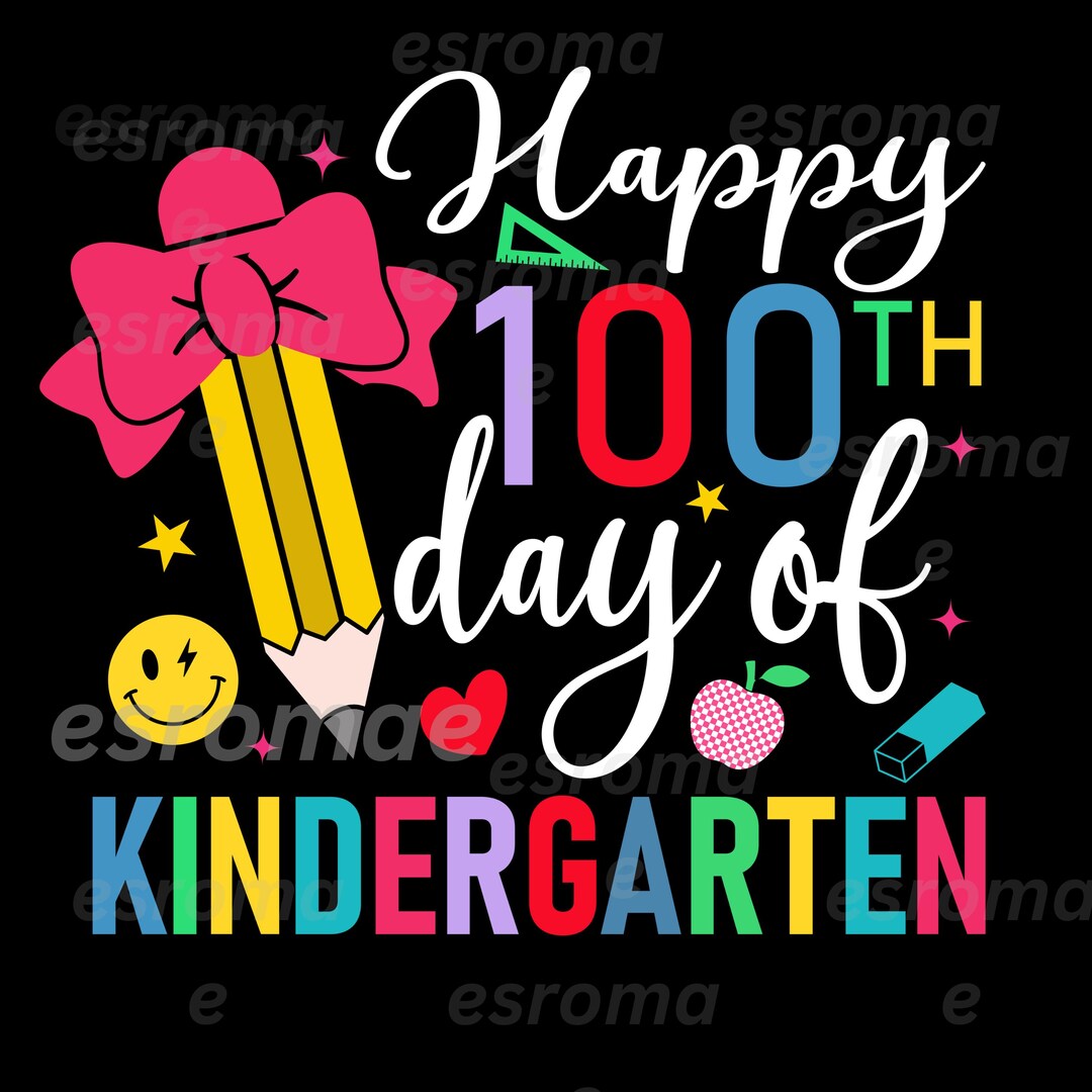 100 Days of Kindergarten Svg Png, 100 Days of School Svg Design, Back ...