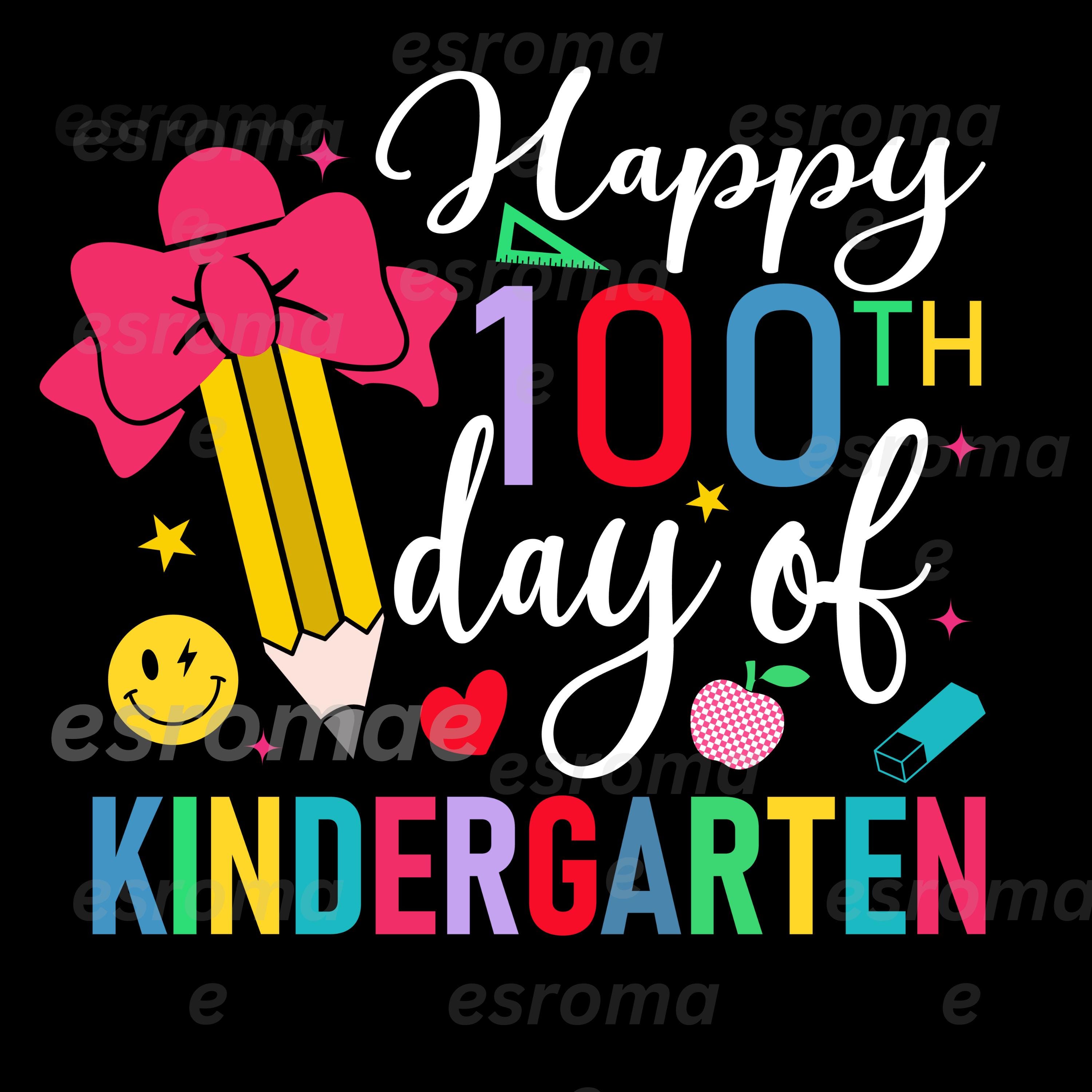100 Days of Kindergarten Svg Png, 100 Days of School Svg Design, Back ...