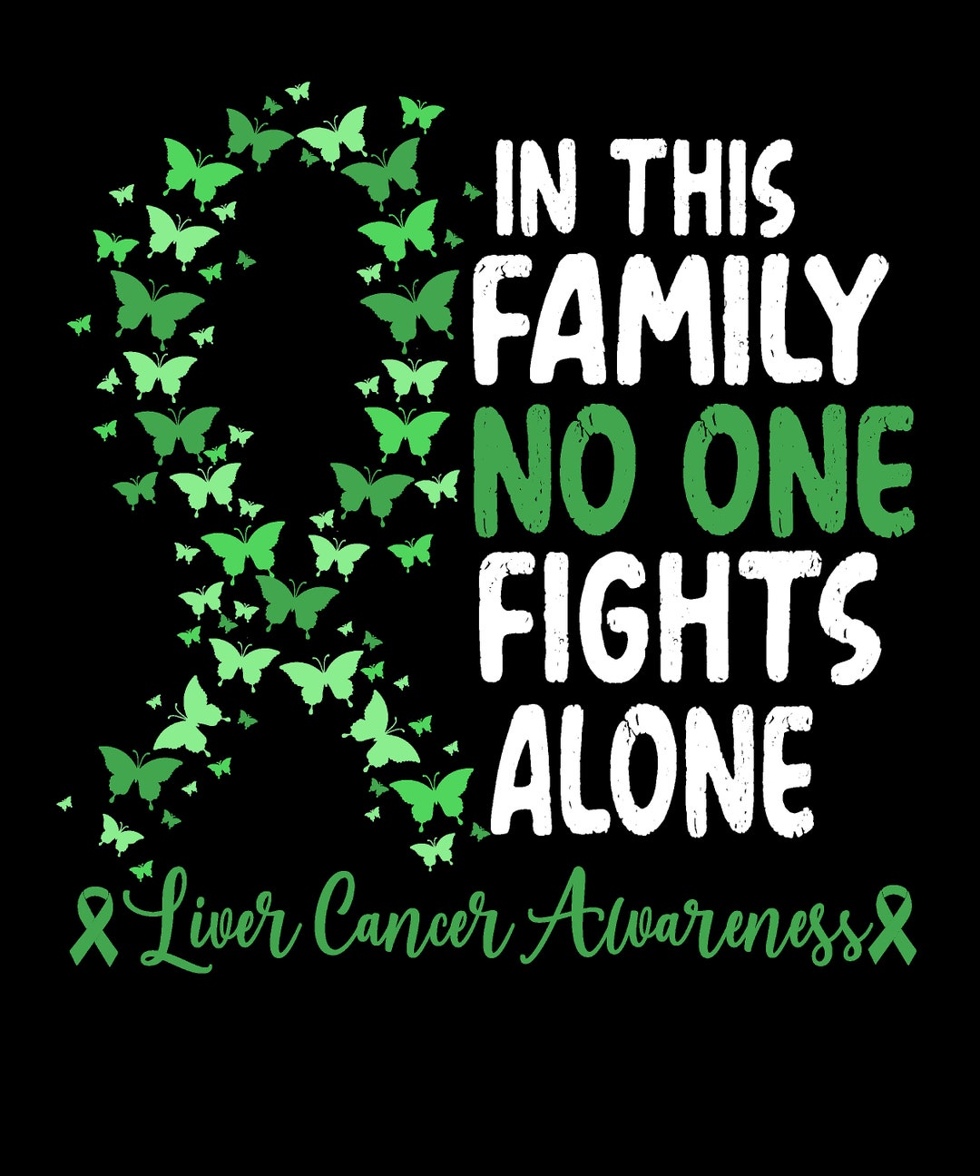 Family Support Liver Cancer Awareness Svg Png, Green Ribbon Liver ...