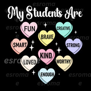 Teacher Valentine Day Svg Png, Teacher Valentines Day Candy Positive ...