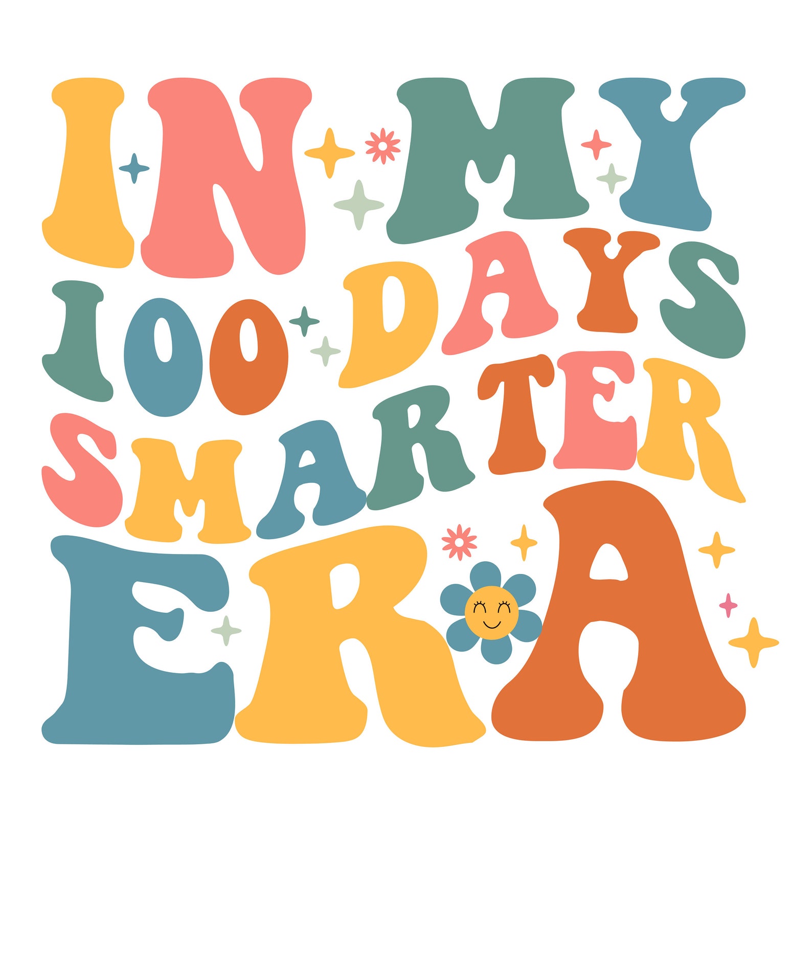 In My 100 Days Smarter Era Svg Png, Retro Groovy 100th Day Teacher ...