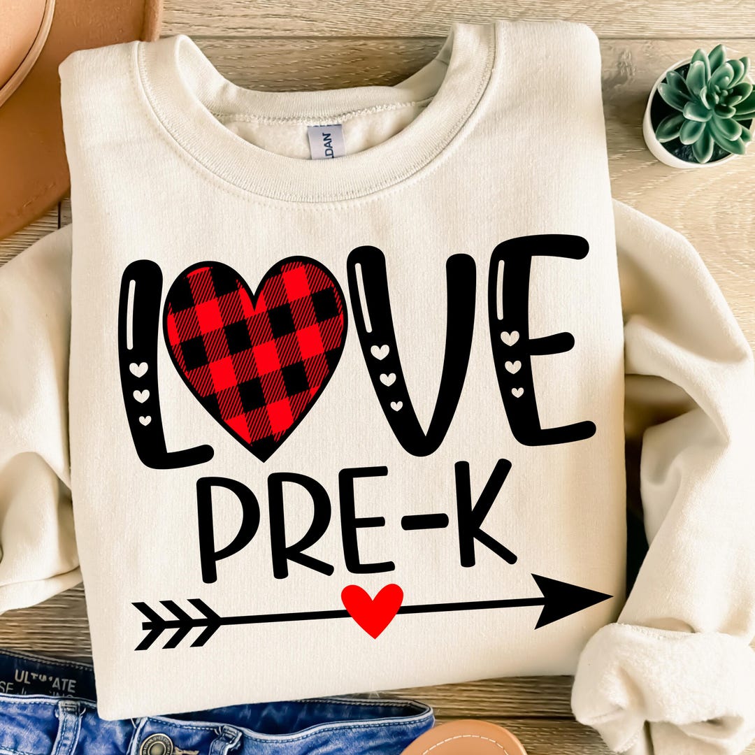 Love Pre-k Red Valentines Day PNG, Pre-k Teacher Gift, Teacher Student ...