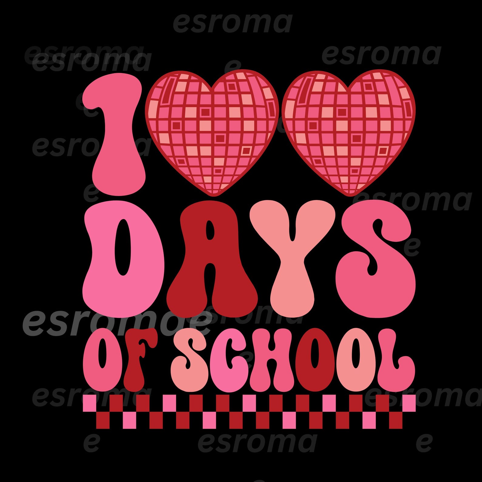 100 Days of School Retro Svg Png, 100 Days of School Valentine’s Day ...