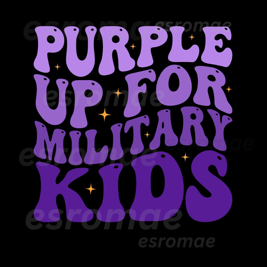 Military Child Month Svg Png, Purple up for Military Kids Svg Png ...