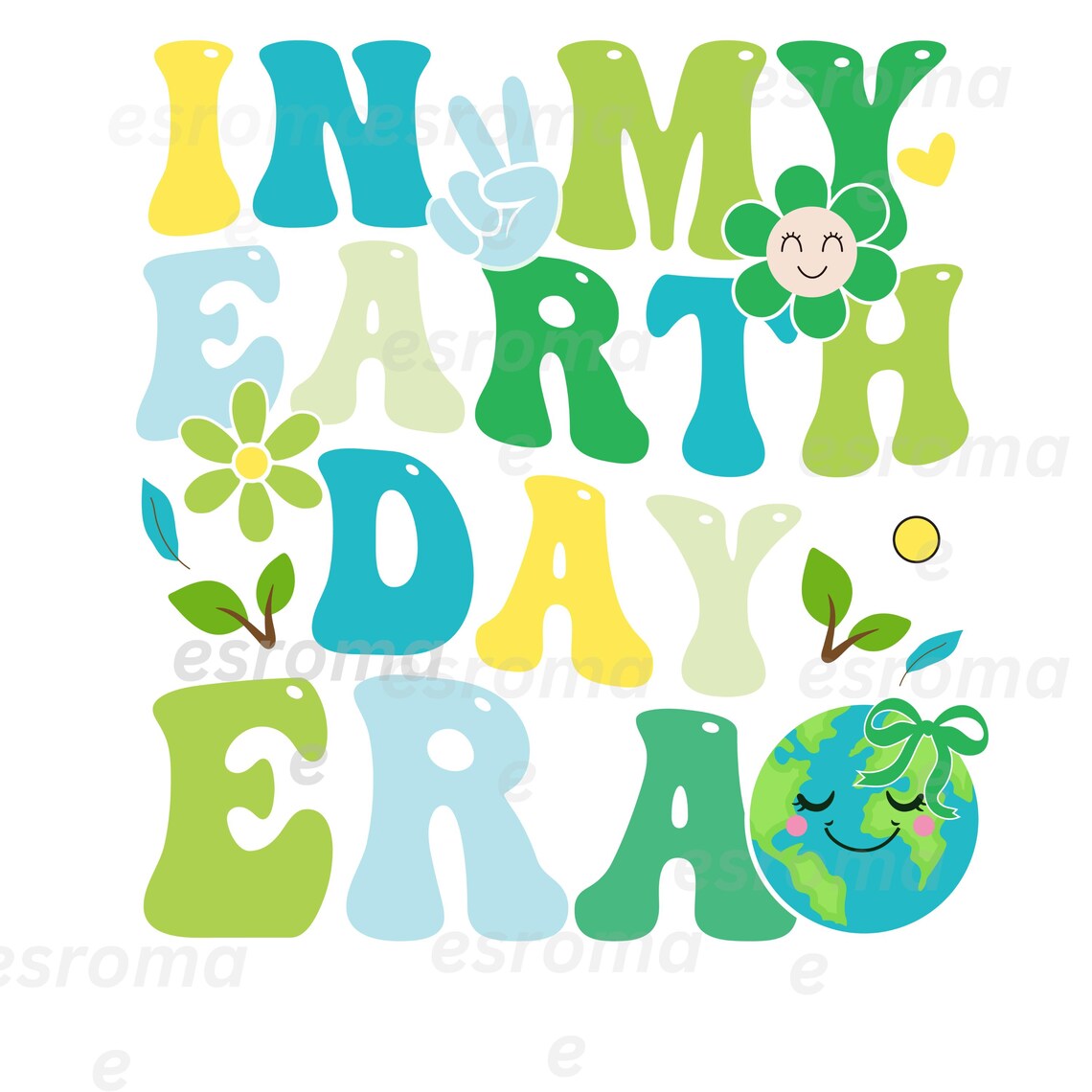 In My Earth Day Era Svg Png, Planet Environmentalist Earth Day, Groovy ...