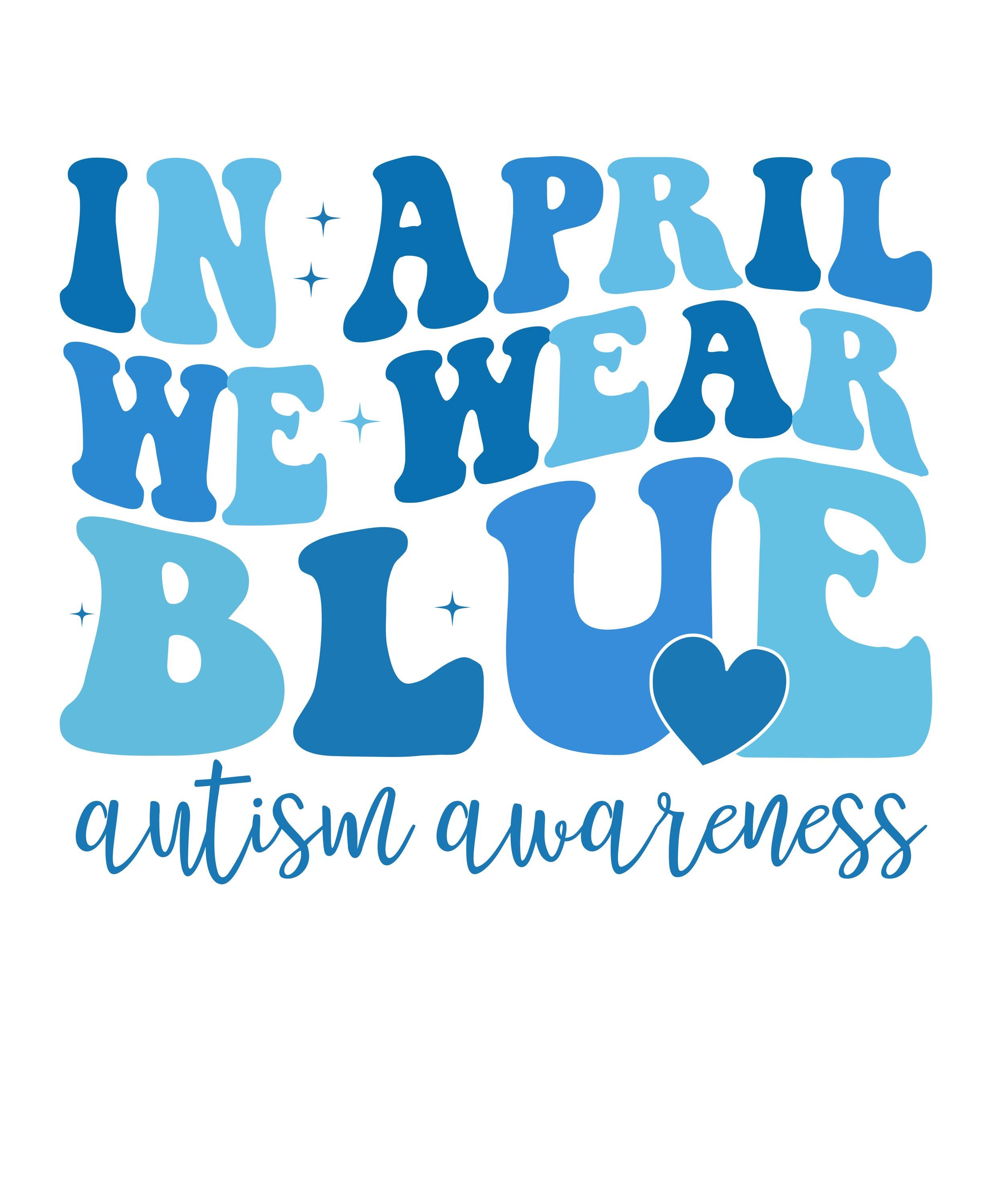 In April We Wear Blue Autism Svg Png, Acceptance Bow, Autism Awareness ...