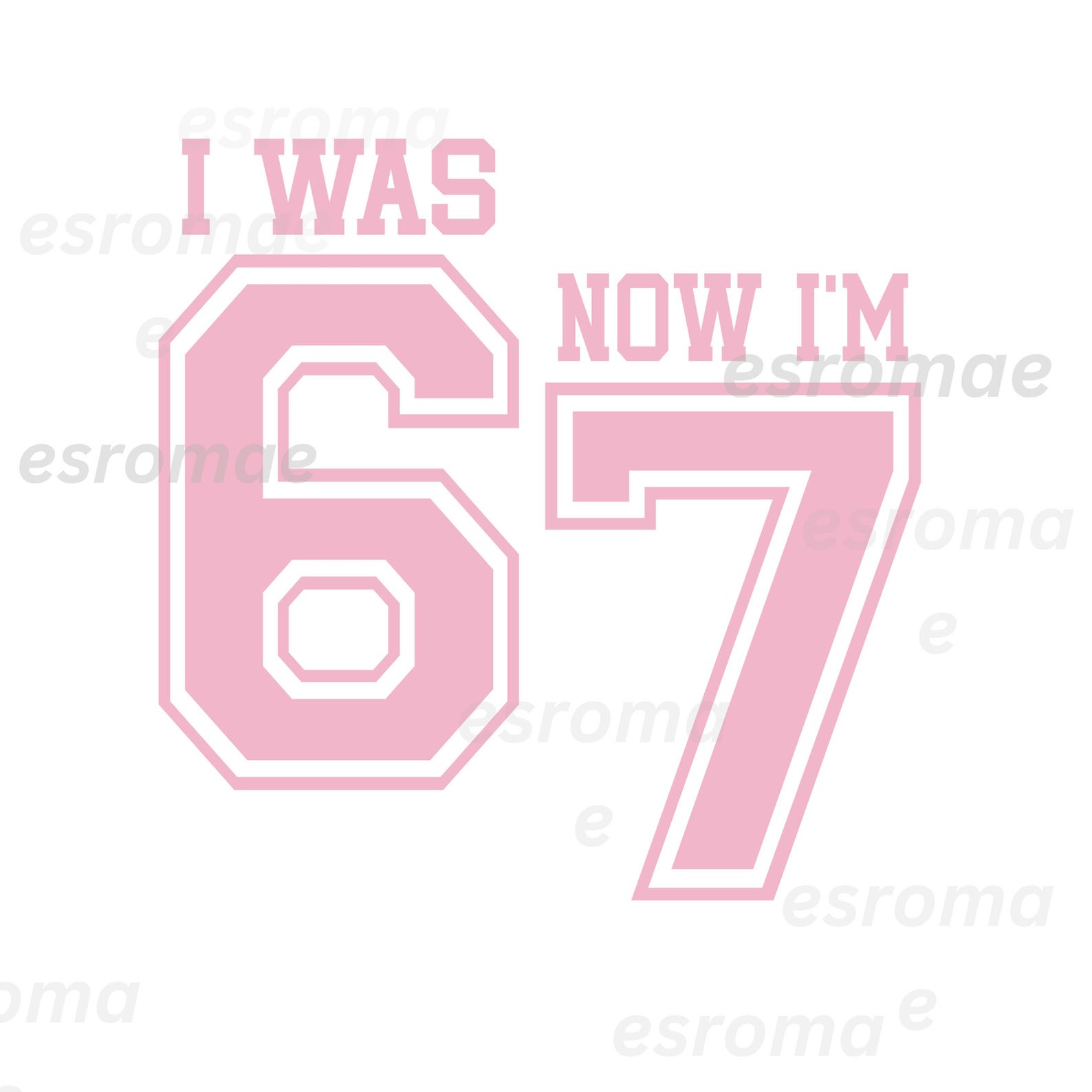 7 Year Old Birthday Seven Svg Png, I Was 6 Now I'm 7, 67 Meme Funny ...