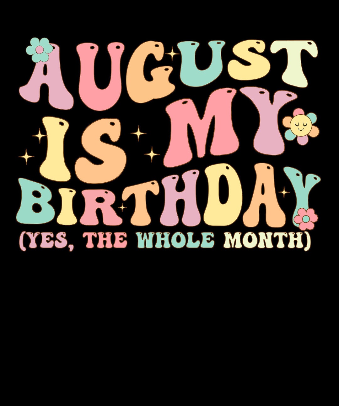 August is My Birthday Yes the Whole Month Svg Png, Cute Groovy Gift ...