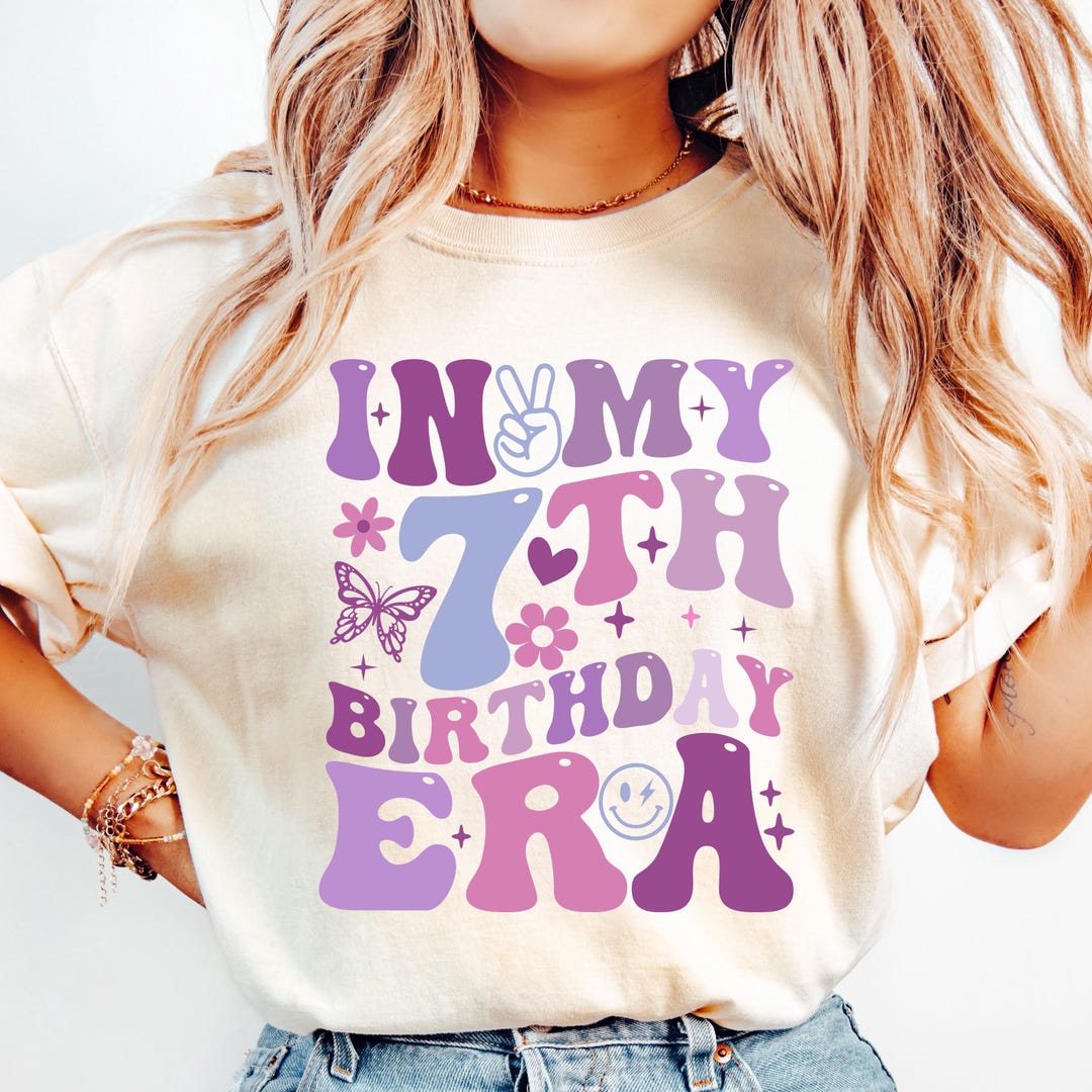 In My 7th Birthday Era Svg Png, Happy Birthday Groovy Retro Svg ...