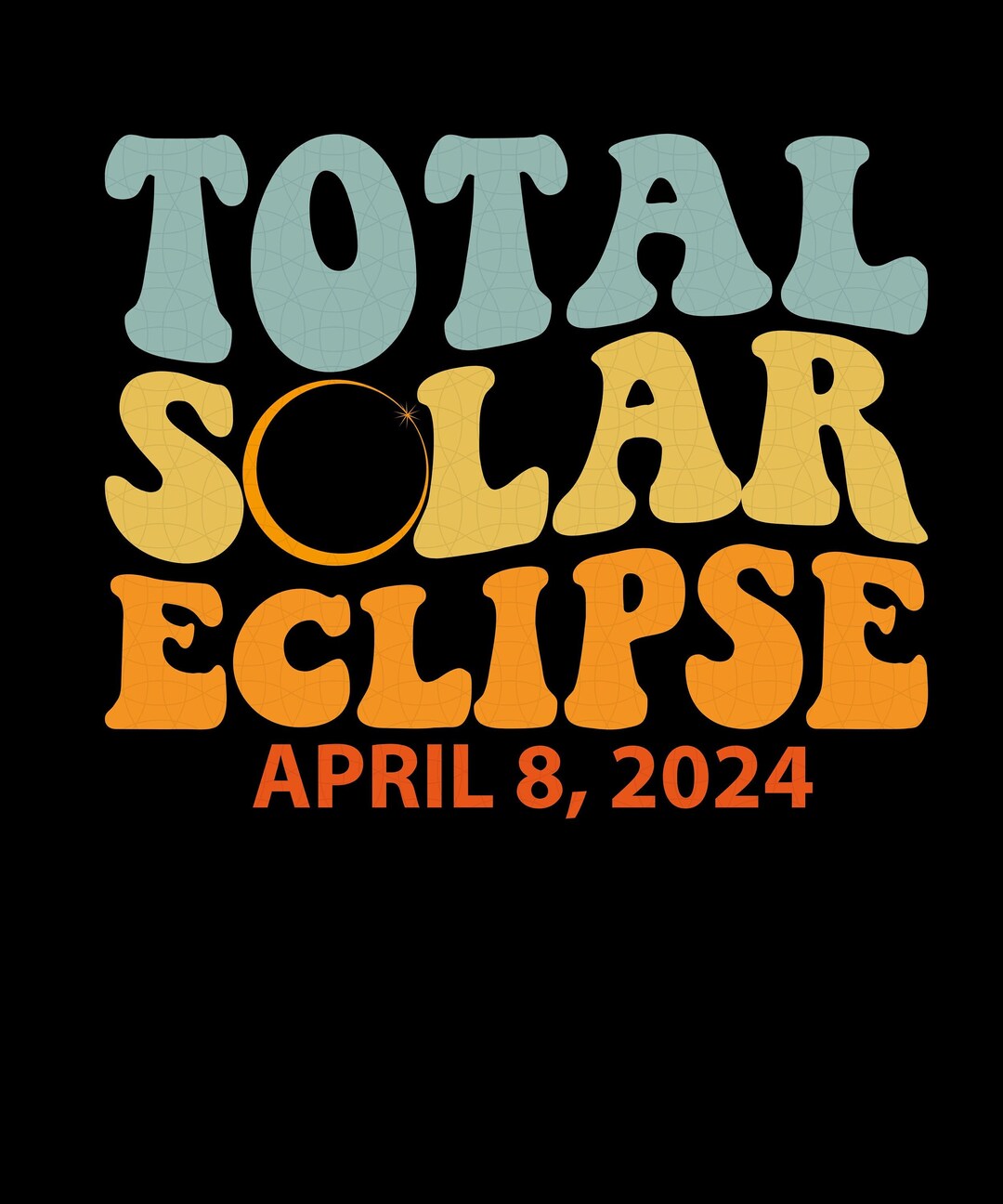Total Solar Eclipse 2024 Groovy Svg Png, America Totality 04 08 24 Svg, - Etsy