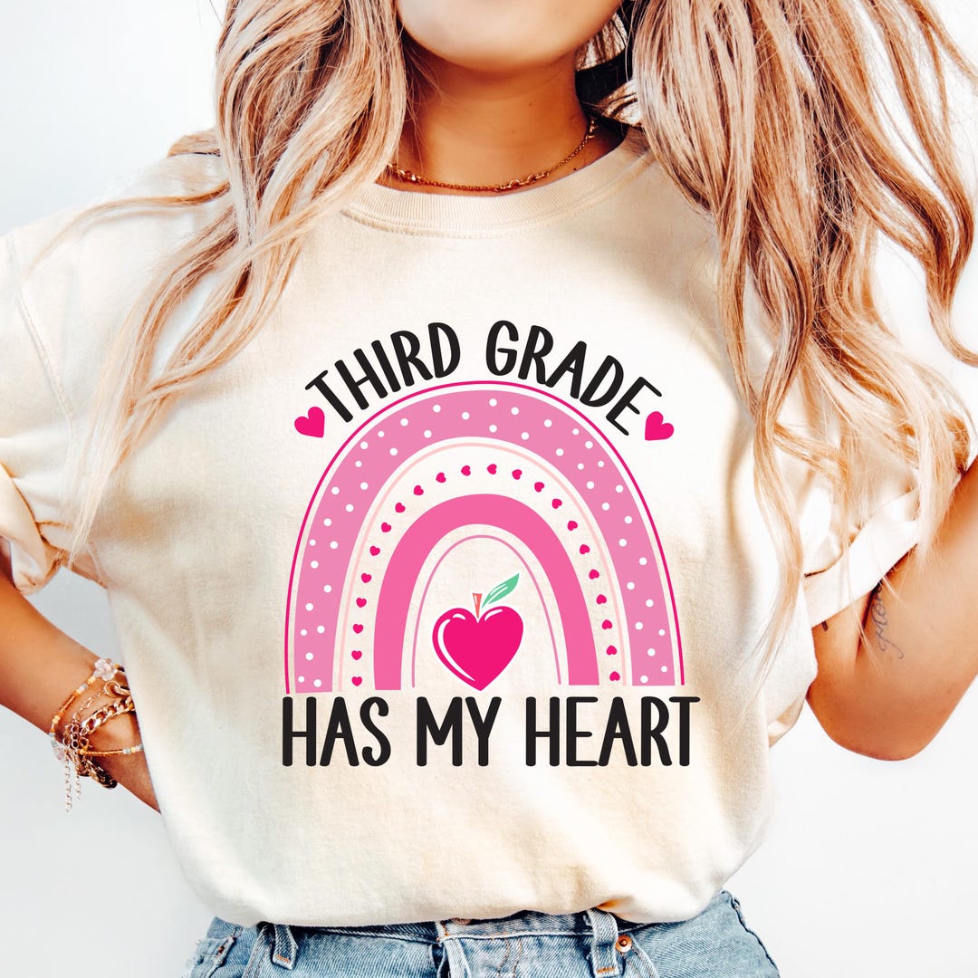 Third Grade Has My Heart Svg Png, Valentines Day Teacher Rainbow PNG ...