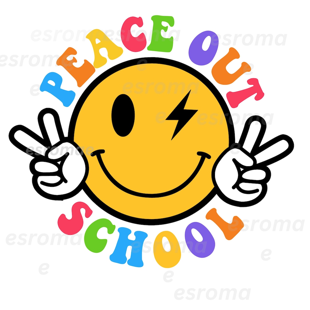 Peace Out School Svg Png, Teacher Student Last Day of School, Preschool ...