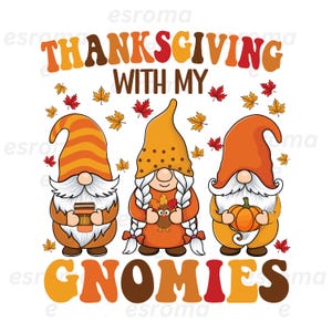 Thanksgiving With My Gnomies PNG, Thanksgiving Gnome Fall Turkey Retro ...