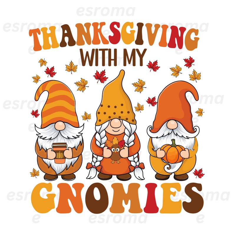 Thanksgiving With My Gnomies PNG, Thanksgiving Gnome Fall Turkey Retro ...