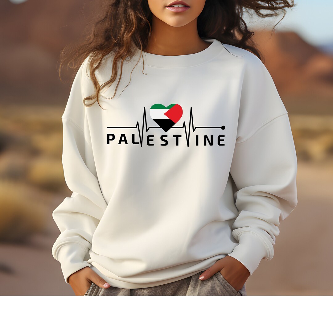 Palestine Sweatshirt, Palestine Sweater, Palestine Flag Heart Crewneck Sweatshirt - Etsy