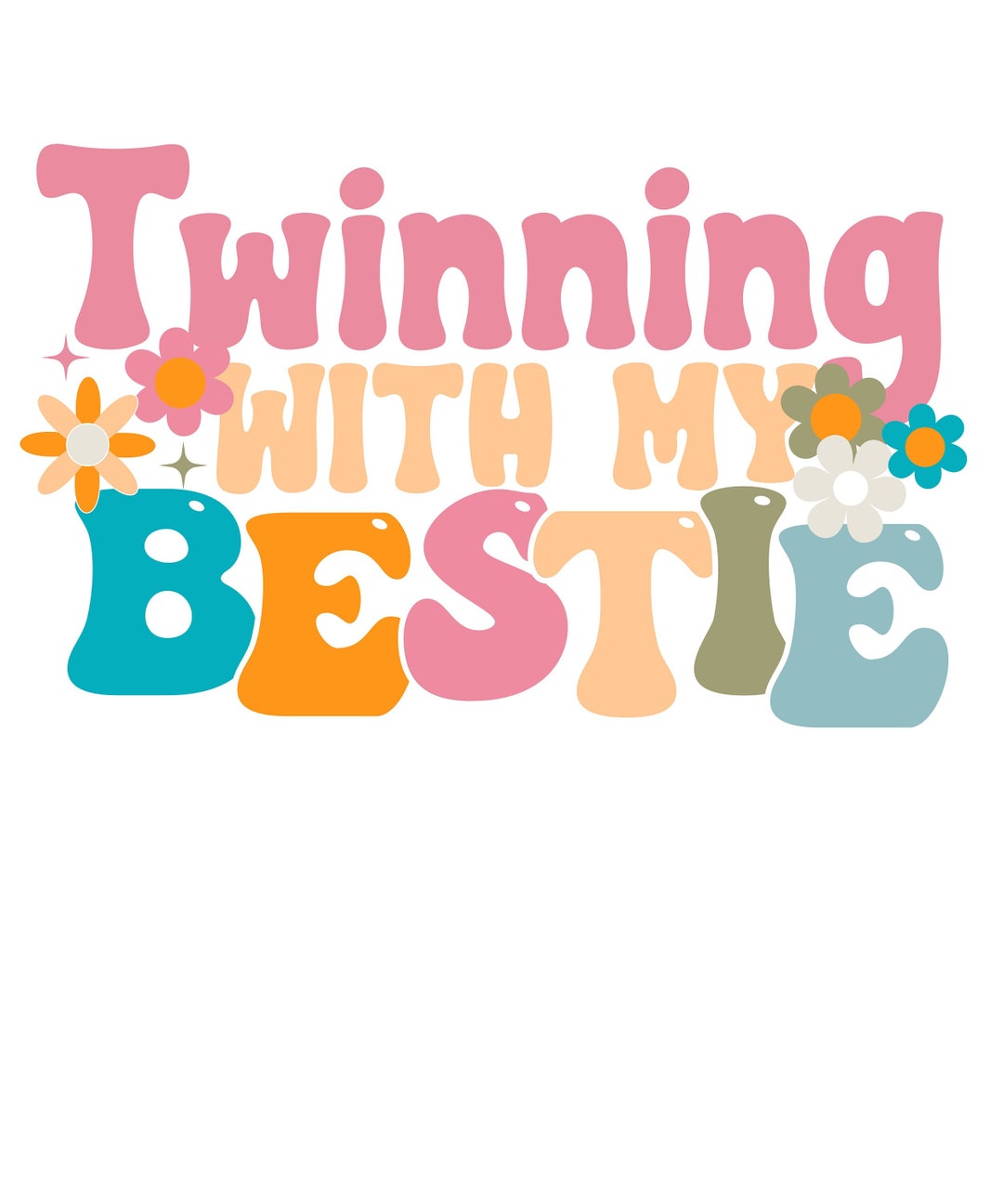 Twinning With My Bestie Svg Png, Funny Twin Matching PNG, Twins Day ...