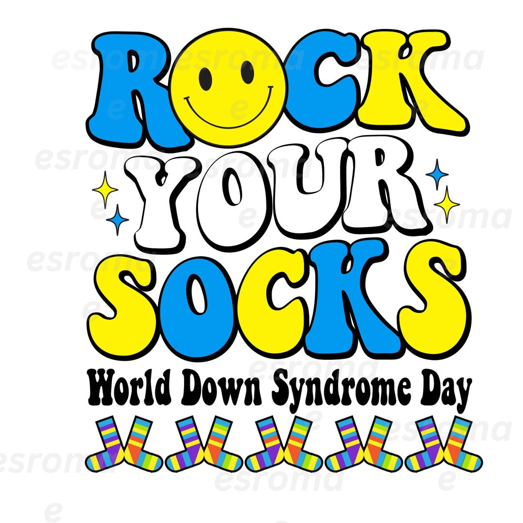 Rock Your Socks World Down Syndrome Awareness Day Svg Png, Ribbon WDSD ...