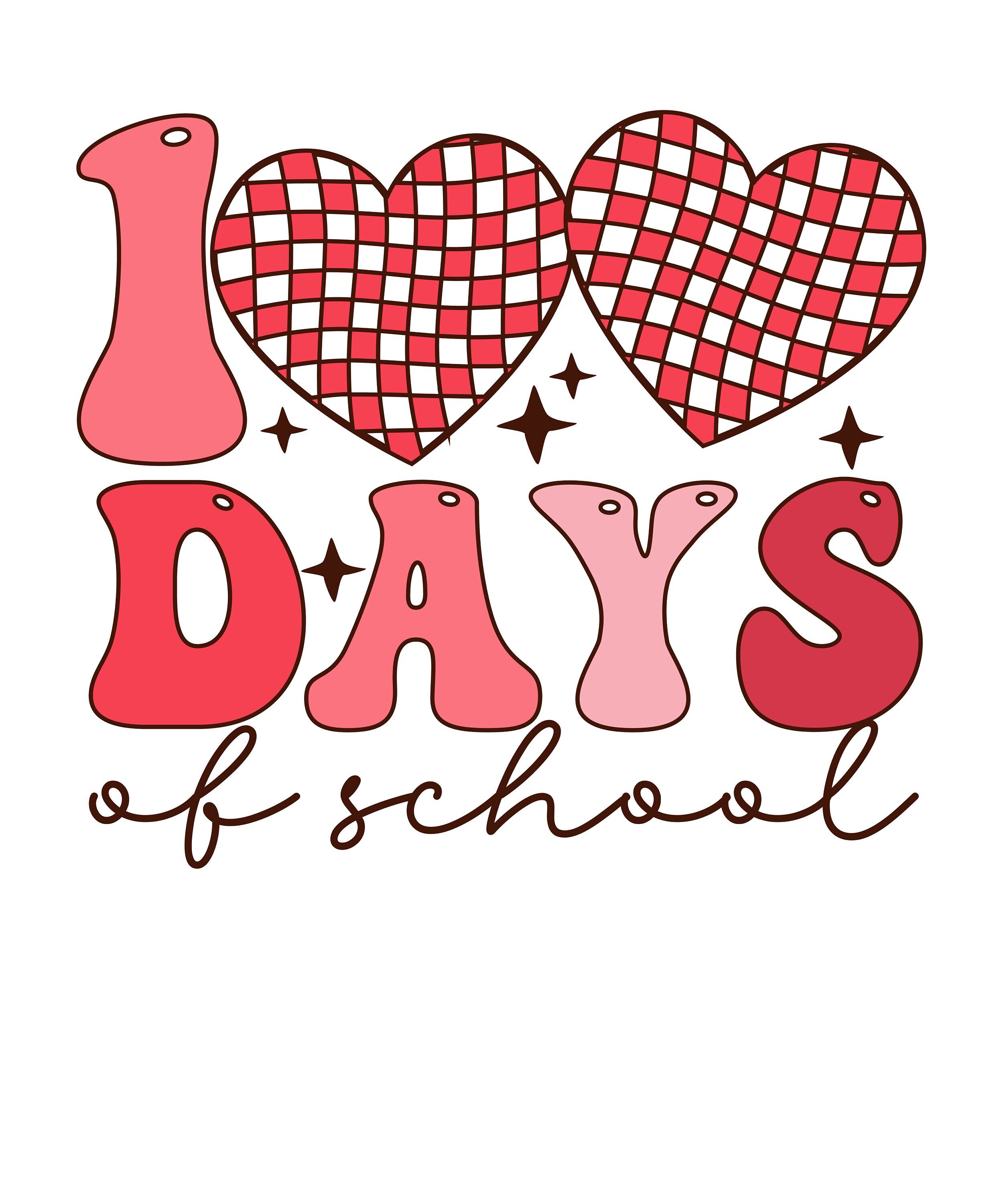 100 Days of School Retro Svg Png, 100 Days of School Valentine’s Day ...