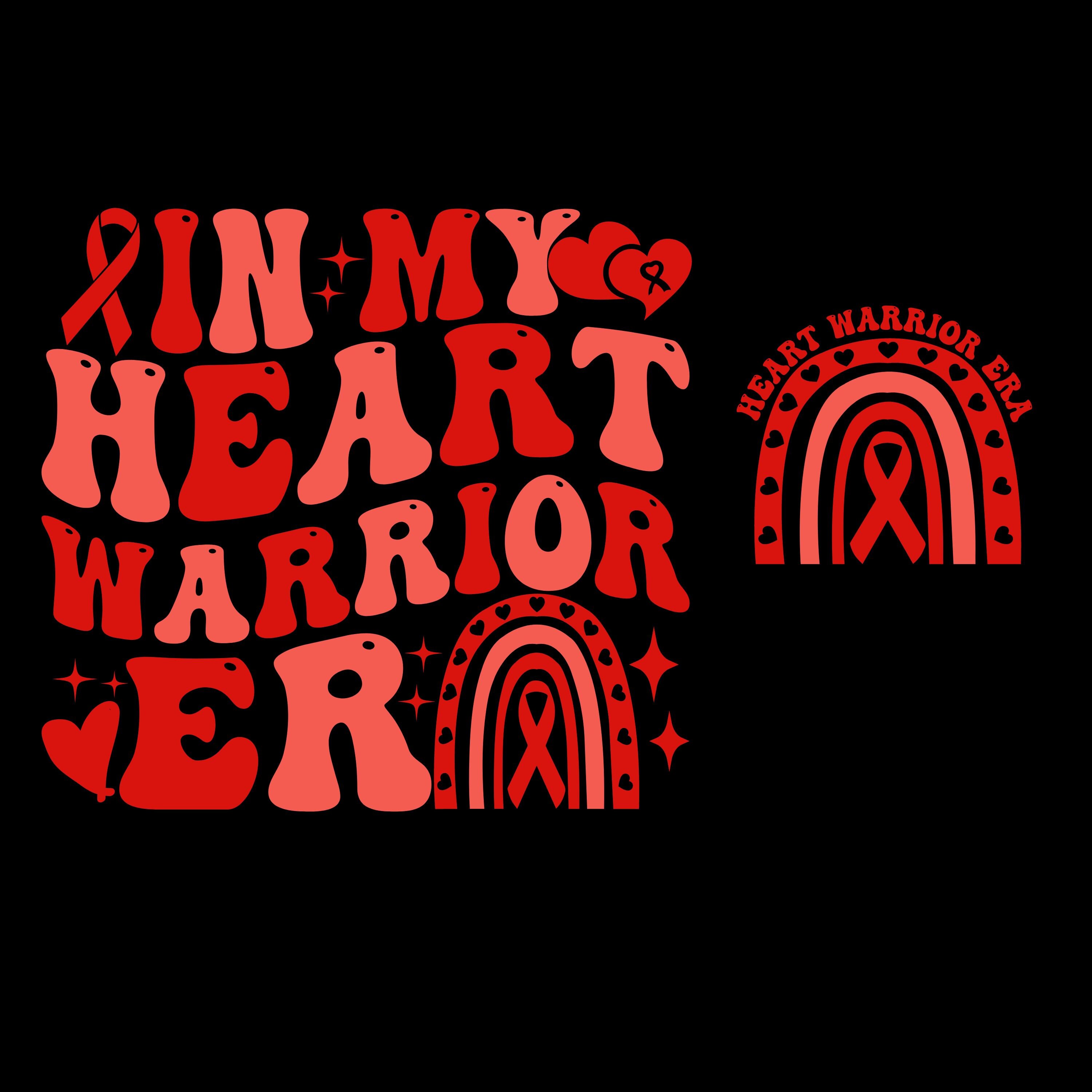 In My Heart Warrior Era CHD Svg Png, Heart Disease Awareness Ribbon Png ...