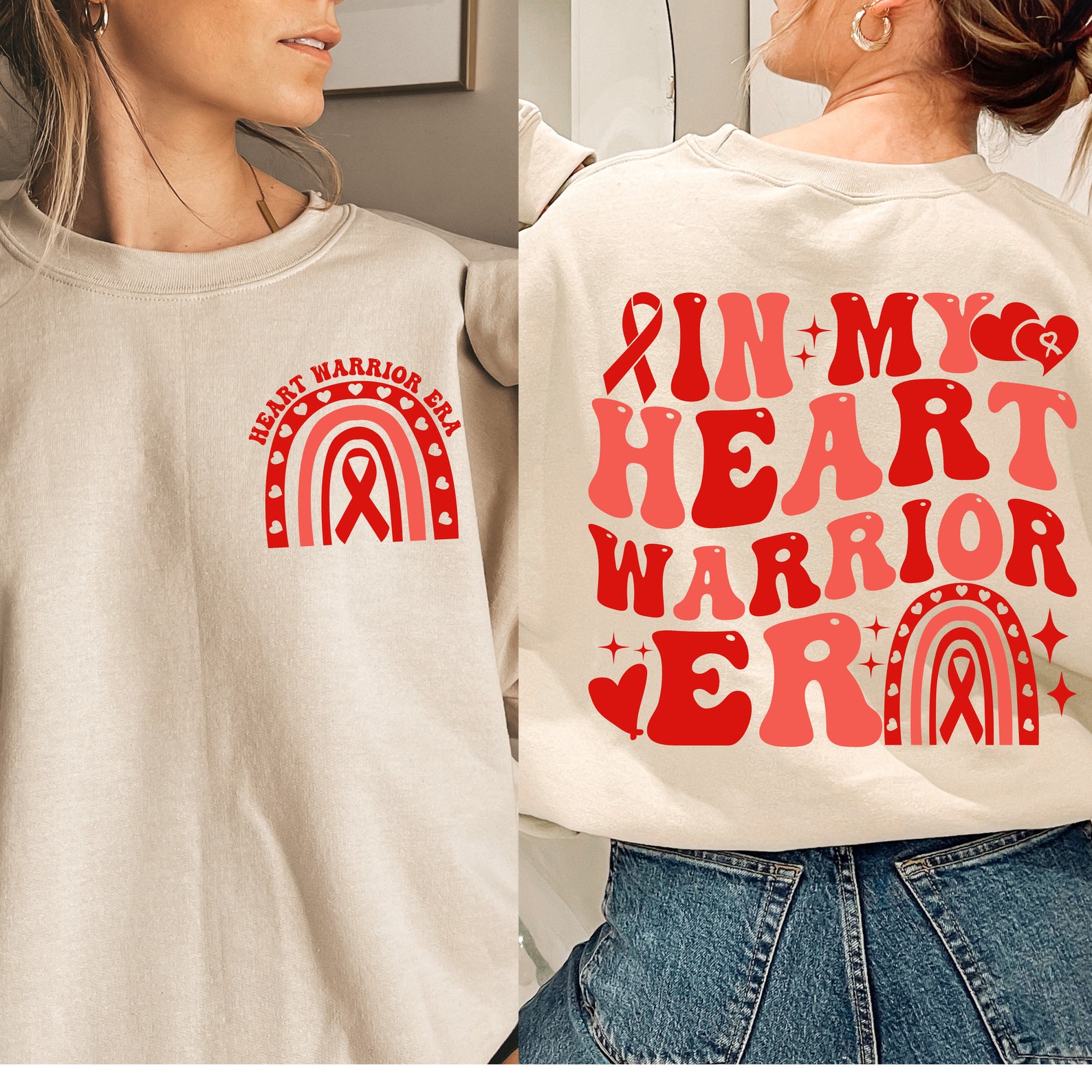 In My Heart Warrior Era CHD Svg Png, Heart Disease Awareness Ribbon Png ...