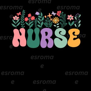 Retro Groovy Nurse Svg Png, Nurse Life Gift PNG, Floral Nurse Shirt ...