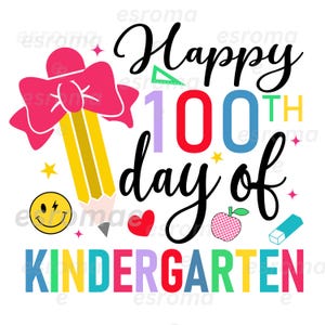 100 Days of Kindergarten Svg Png, 100 Days of School Svg Design, Back ...