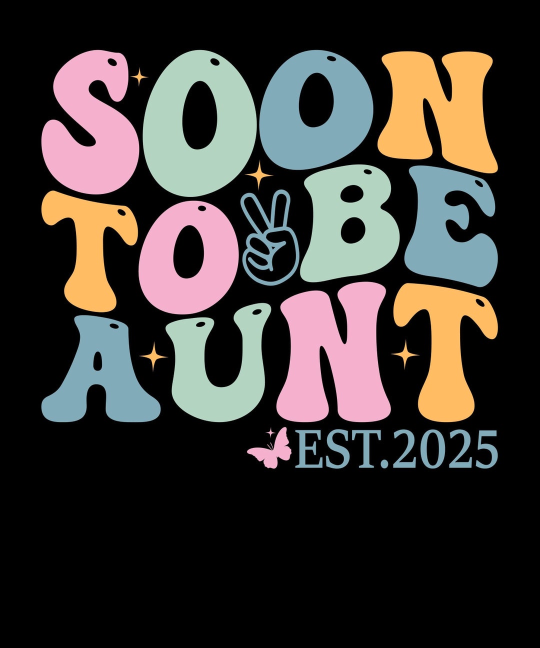 Soon to Be Aunt Est 2025 Svg Png, New Aunt Pregnancy Announcement PNG ...